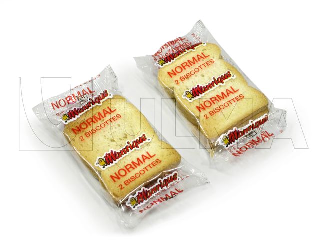 Toasted biscuits packaging in flow pack wrapper (HFFS) — ULMA Packaging