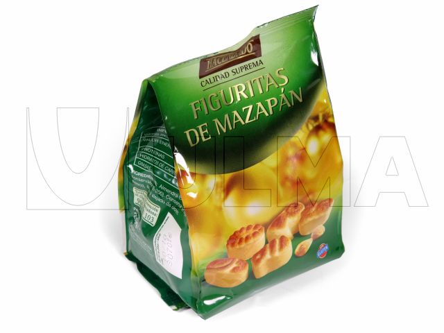 Marzipan packaging in VFFS machine in flat bottom pack with 4 edge ...