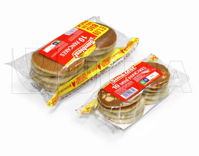Group of pancakes packaging in flow pack wrapper (HFFS) — ULMA Packaging