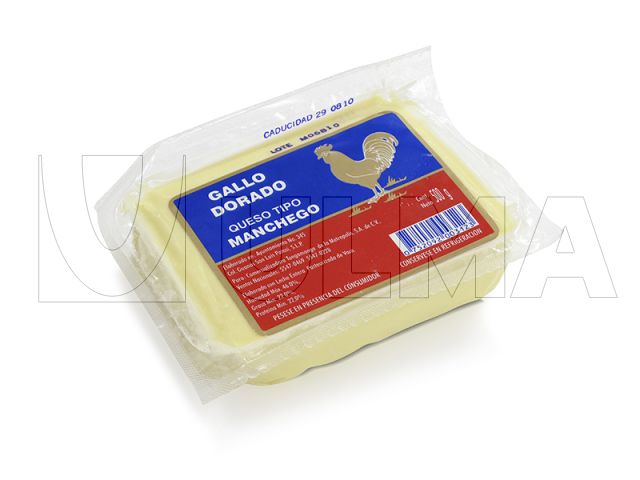 Block of cheese packaging in thermoforming in vacuum pack with flexible ...