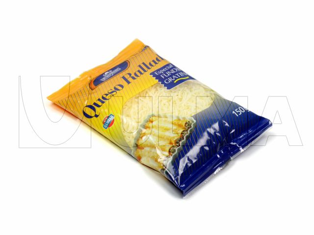Shredded cheese packaging in VFFS machine in MAP with laminated film ...