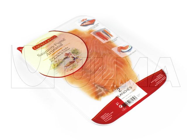 Smoked salmon slices packaging in slicepack tray — ULMA Packaging