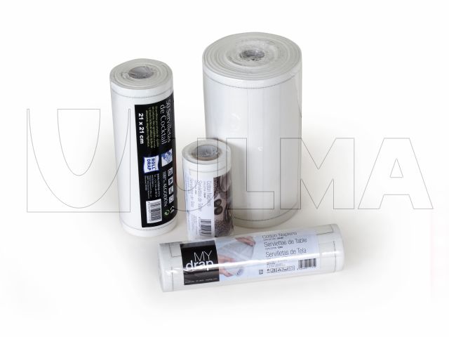 Packaging of individual roll linen tablecloths with polyolefin shrink ...