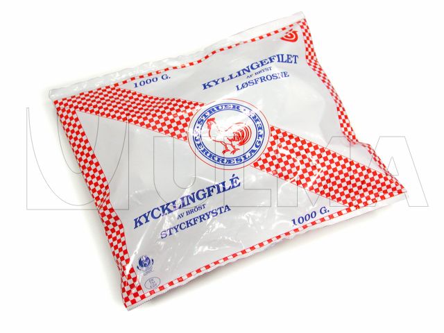 Frozen chicken fillets packaging with vertical machine (VFFS) in pillow ...