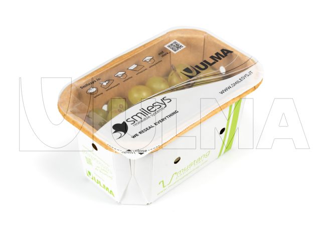 Grapes packaging in traysealing with carton tray and resealable lid ...