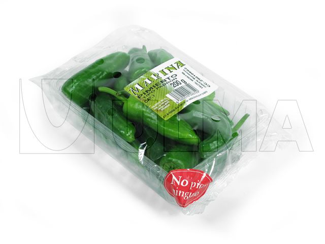 Small green peppers tray packaging in flow pack (hffs) — ULMA Packaging