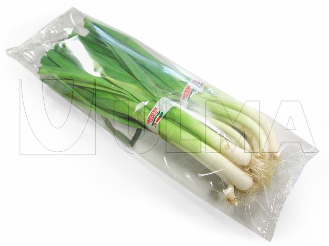 Bunch of leeks packaging in flow pack wrapper (HFFS) — ULMA Packaging